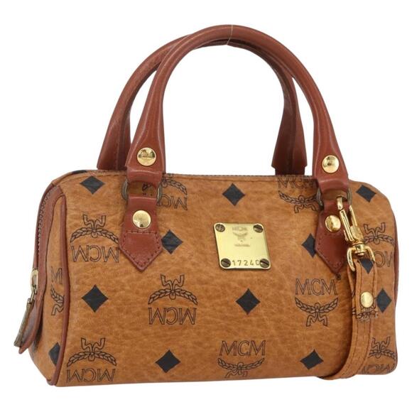 MCM | Bags | Mcm Vicetos Logogram Mini Hand Bag Pvc Leather 2way Brown ...